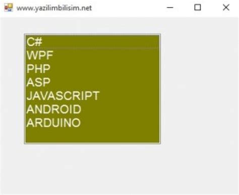C Listbox Kullanımı Ve Özellikleri Web Tasarım And Programlama