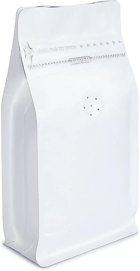 White Kraft Paper Stand Up Coffee Bag Flat Bottom Coffee
