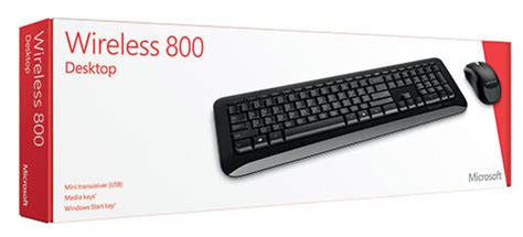 Microsoft 800 Wireless Desktop Keyboard And Optical Mouse 2 4ghz Black Hunt Office Uk