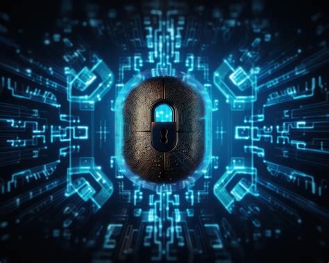 Premium Photo Blue Keylock Cybersecurity Concept With Binary Code Lock