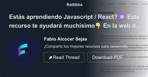 Estás Aprendiendo Javascript React ⚛️ Este Recurso Te Ayudará