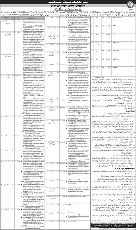 Faisalabad Electric Supply Company Fesco Jobs 2023 Via Nts 2024 Job
