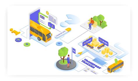 Premium Vector City Public Transport Tracker Vector Isometric Illustration Mobile Gps