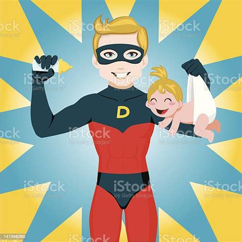 슈퍼히어로 Dad 아버지에 대한 스톡 벡터 아트 및 기타 이미지 아버지 만화 일러스트레이션 Istock
