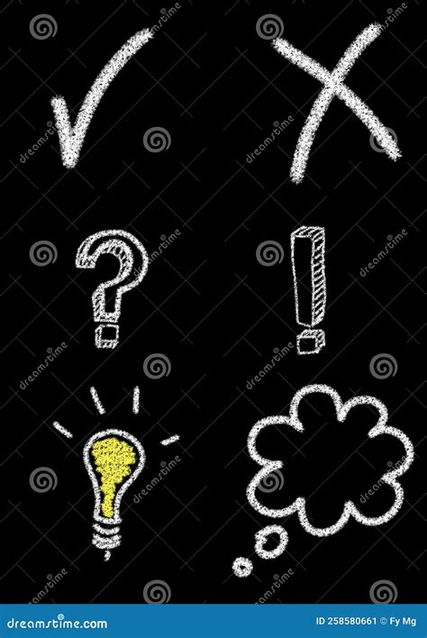 Chalk Drawing On Blackboard Correct Incorrect Lightbulb Idea Speech
