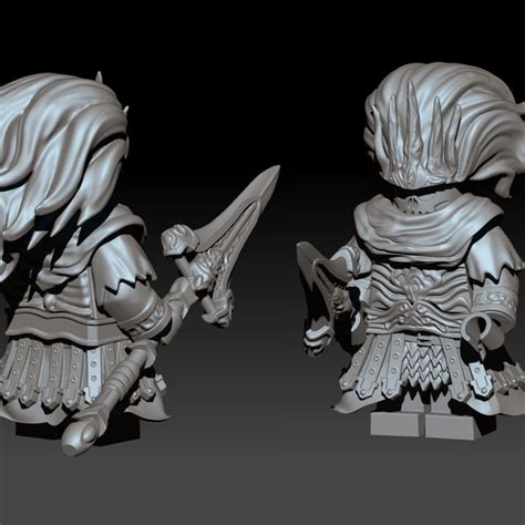 3d Printable Nameless King From Dark Souls Minifigure Custom Set By