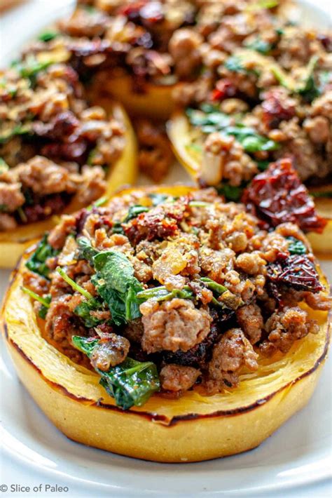 Stuffed Spaghetti Squash Rings Slice Of Paleo