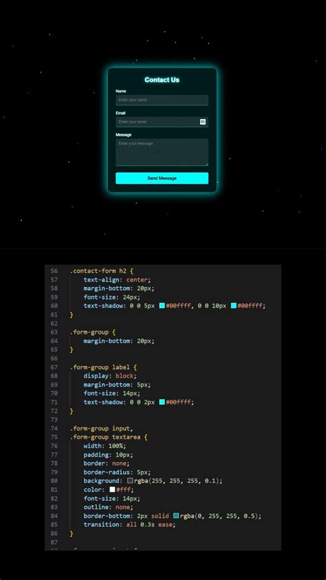 tharcodeninja neon light login signup page techreels devcommunity buildinpublic