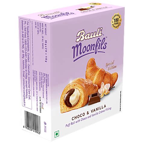 Buy Bauli Moonfils Choco And Vanila Puff Rolls With Creme Filling