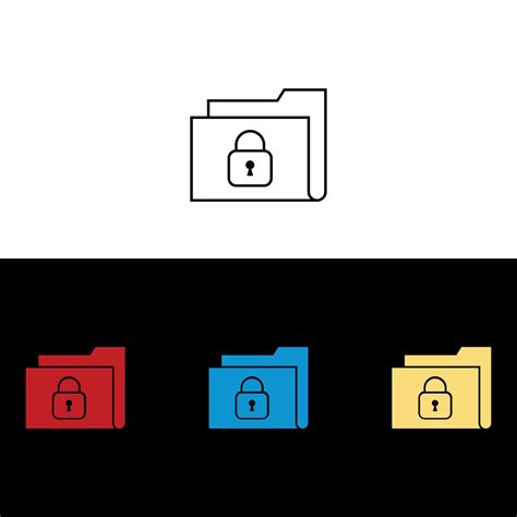 Locked Folder Icon Vector Scured Folder Icon Vector Illustration