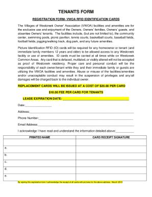 Fillable Online TENANTS FORM Fax Email Print PdfFiller