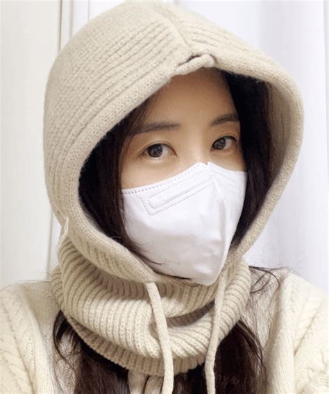 [1 1할인]베이직 심플 골지 니트귀달이모자 귀도리 귀마개 바라클라바 에이블리