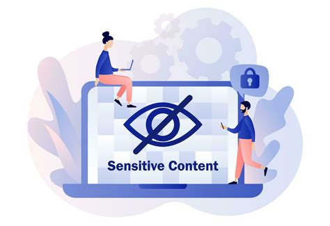 Sensitive Content Concept Eye Crossed Sign On Laptop Screen Explicit