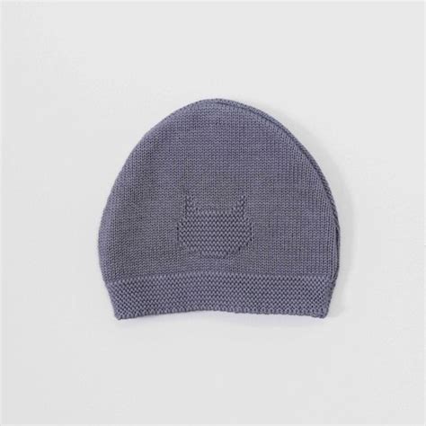Bonnet Tricot Petits Chats Bleu Orage 1 Mois La Manufacture De Layette