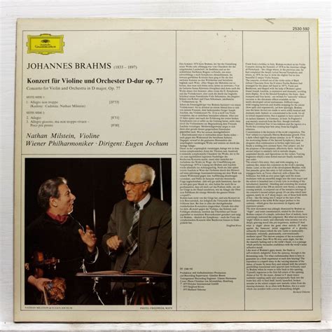 Brahms Violin Concerto Op By Nathan Milstein Lp With
