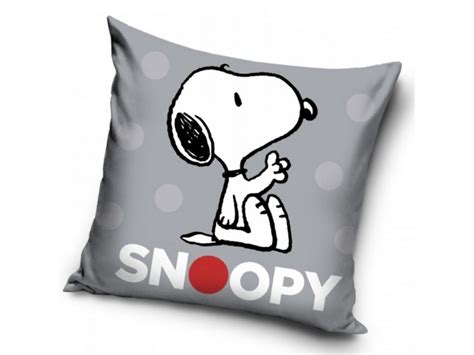 Polštářek Snoopy Grey Carbotex Dekorativní Fotopolštářky Ložní