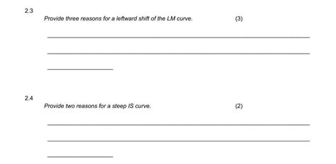 Solved Provide Three Reasons For A Leftward Shift Of The LM Chegg Com
