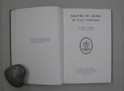 Leaves Of Grass Facsimile Edition Of The 1855 Text Von Walt Whitman