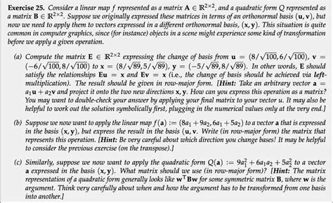 Solved Exercise Consider A Linear Map F Represented As A Chegg
