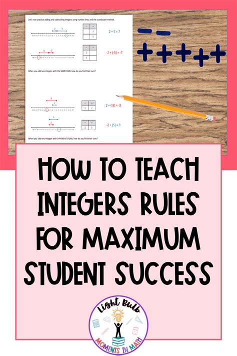 How To Teach Integers Rules For Maximum Student Success Light Bulb