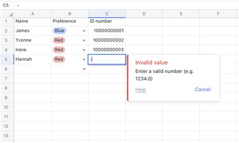 Use Data Validation In Sheets