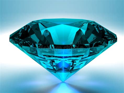 Blue Diamond 3d Render Stock Illustration Illustration Of Single 4347722