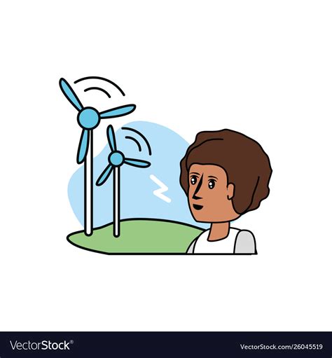 Avatar Woman And Wind Mill Design Royalty Free Vector Image