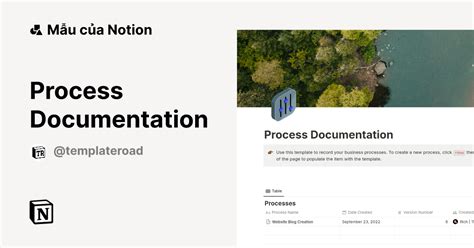 Process Documentation Mẫu Do Template Road Tạo Thị Trường Notion
