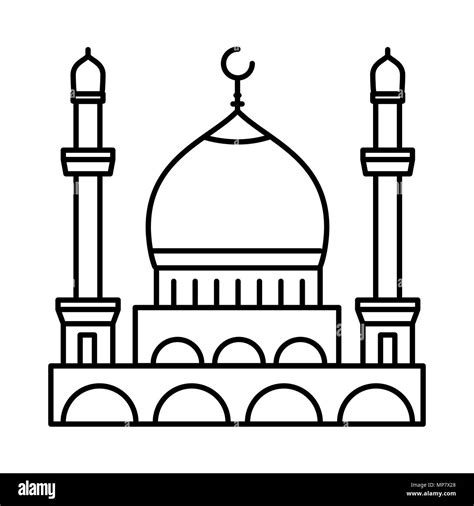 Mosque Line Icon Outline Vector Sign Linear Style Pictogram Isolated On White Symbol Logo