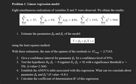 solved problem 1 linear regression modeleight simultaneous