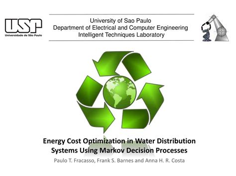 Ppt Energy Cost Optimization In Water Distribution Systems Using Markov Decision Processes