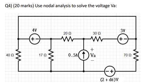 Solved Q4 20 Marks Use Nodal Analysis To Solve The