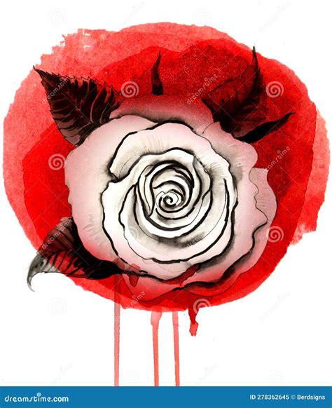 Bleeding White Rose Stock Illustration Illustration Of Color 278362645