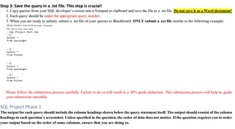 solved step 3 save the query in a txt file this step is