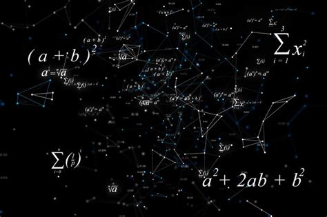 Premium Photo Science And Education Concept With Digital Mathematical Formulas And Figures On