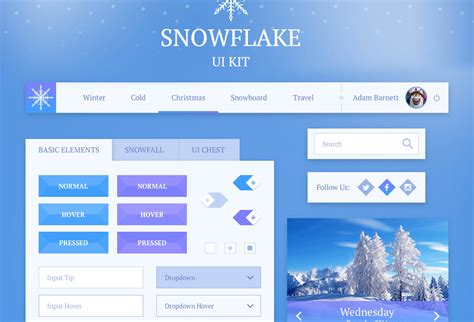 Snowflake Free Psd Ui Kit Graphicsfuel