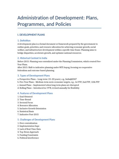 Development Administration Plans Programmes Policies Pdf Policy