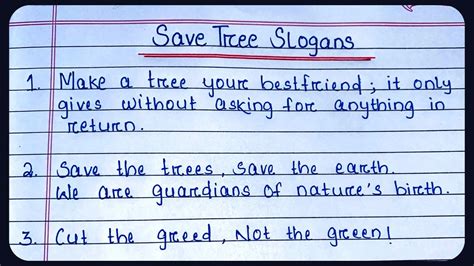 Save Trees Save Environment Slogans English