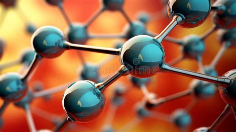 Detailed Molecular Model With Vibrant Spheres And Metallic Connectors Generative Ai Stock