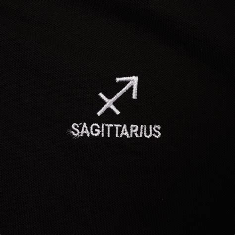 Black Polo Collar T Shirt Sagittarius Zodiac Edition