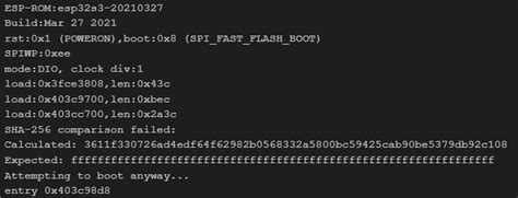 Esp S Chips Sha Comparison Failed Problem Issue