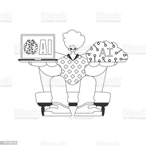 Ilustración De Tiene Un Modelo De Ia Lineal Vectorial Agarrado A Su
