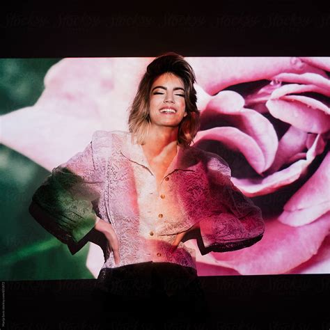 Beautiful Woman With Projected Slide Over Her By Stocksy Contributor