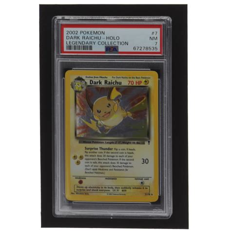 Dark Raichu 2002 Pokemon Legendary Collection 7 Holo Psa 7