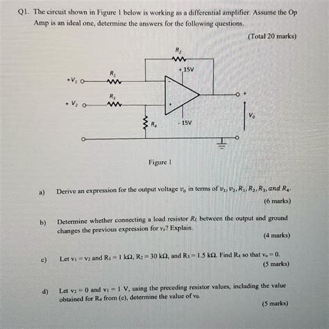 Solved Q1 The Circuit Shown In Figure 1 Below Is Working As A