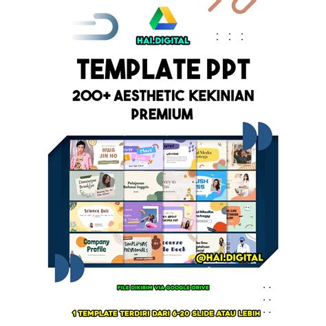 Jual 200 Template Powerpoint Ppt Aesthetic Kekinian Premium Estetik