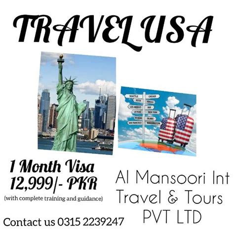 Muqaddas Fatima On Linkedin Travel Usa 🇺🇸 1 Month Visa In 12999 Pkr Contact Us 0315 2239247
