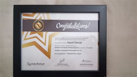 Sayali Damal On Linkedin Trainingcompletion Synechron Thankful Careerjourney Gratitude
