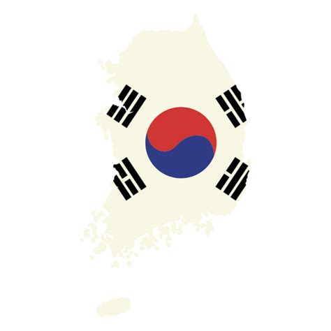 Map Of South Korea With The Flag Png And Svg Design For T Shirts