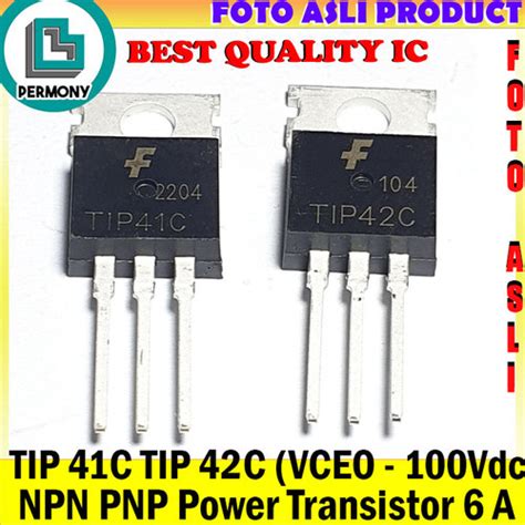Jual TIP41C TIP42C Power Transistor 6A TIP 41C TIP 42C NPN PNP TIP41 TIP42 TIP41C Jakarta